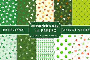 St Patrick's Day Digital Papers Patterns Graphic by MH Creation House ...