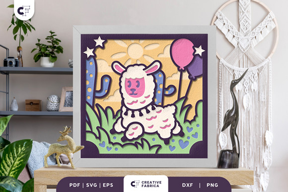 Alpaca 3D Shadow Box Paper Cut SVG · Creative Fabrica