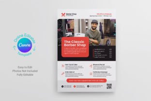 Barber Shop Flyer Design Canva Template Graphic by DesignOriel ...