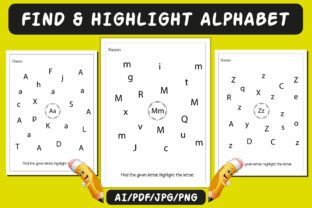 FIND and HIGHLIGHT ALPHABET Graphic by Milon Store · Creative Fabrica