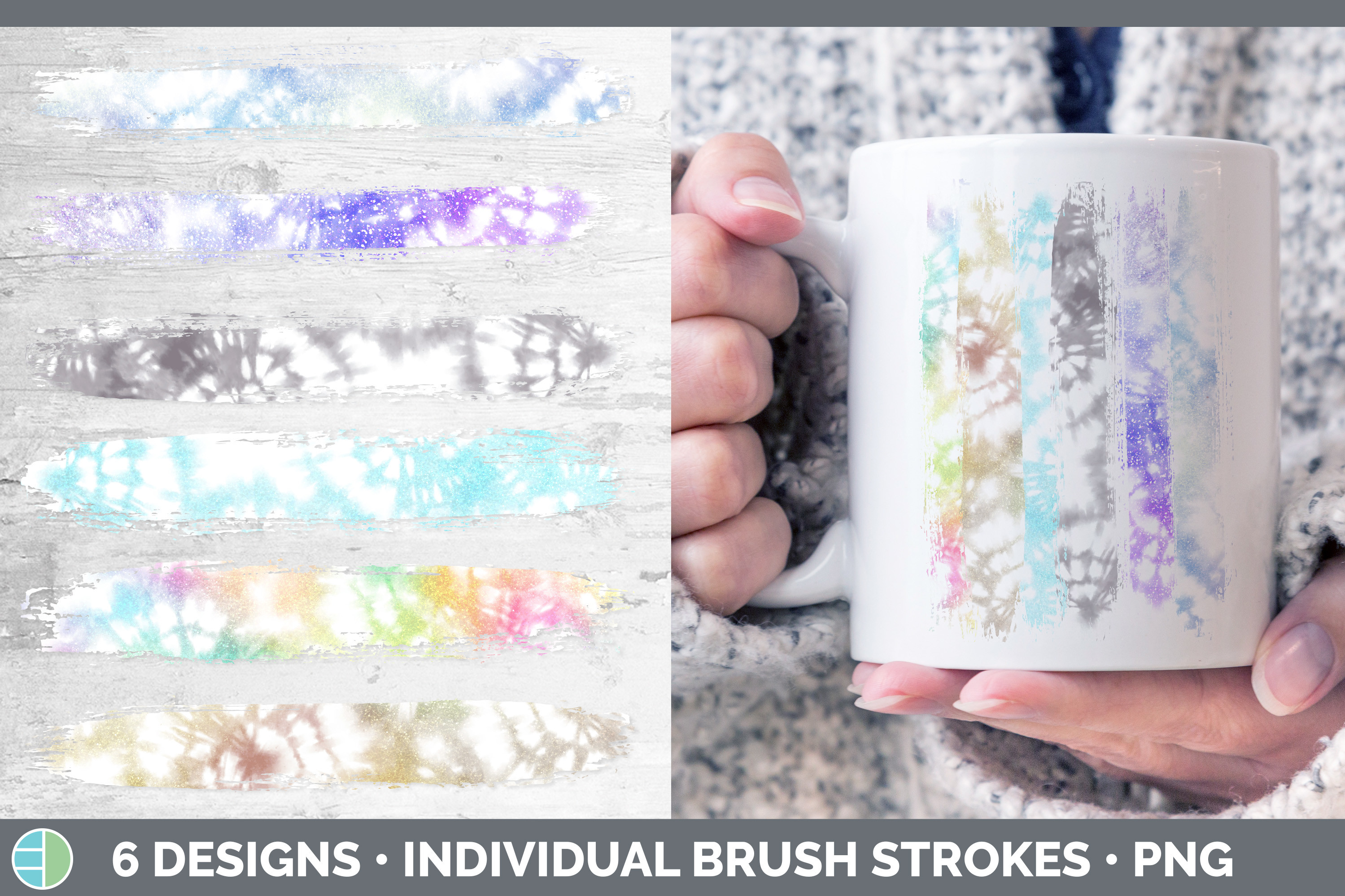 Pastel Tie Dye Brush Strokes PNG | Subli Graphic by Enliven Designs ...