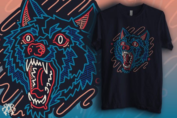 Japanese Style Dire Wolf Illustration Graphic by krizvector · Creative ...