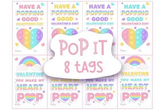 Valentine's Day Pop It Gift Tags Graphic by VectoriyA · Creative Fabrica