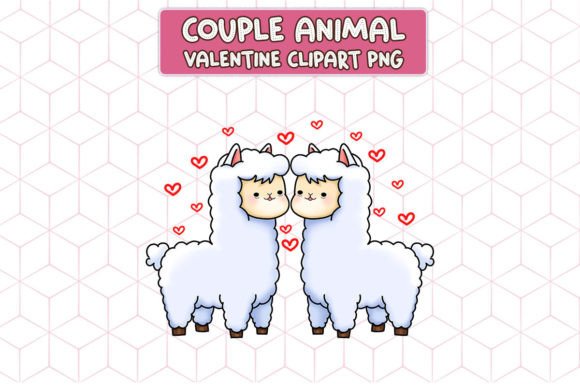 Couple Llamas Valentine Clipart PNG Graphic by Revelin · Creative Fabrica
