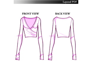 Womens Wrap Front Top Pdf Sewing Pattern Graphic by craftbook99 ...