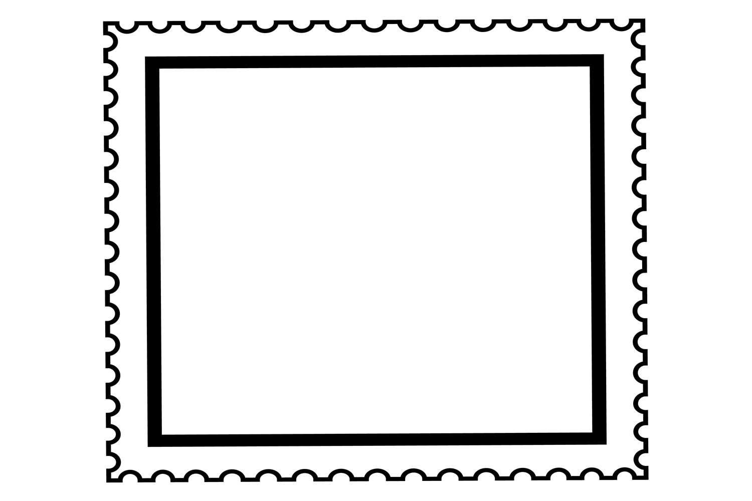 Postmark Template. Black Line Frame. Mai Graphic by onyxproj · Creative ...