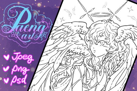 Anime Girl Coloring Page Graphic by Paeng art · Creative Fabrica