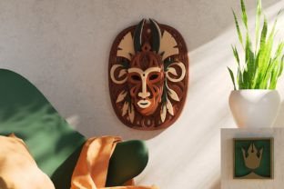 Tribal Mask V2 3D Layered Cut File · Creative Fabrica