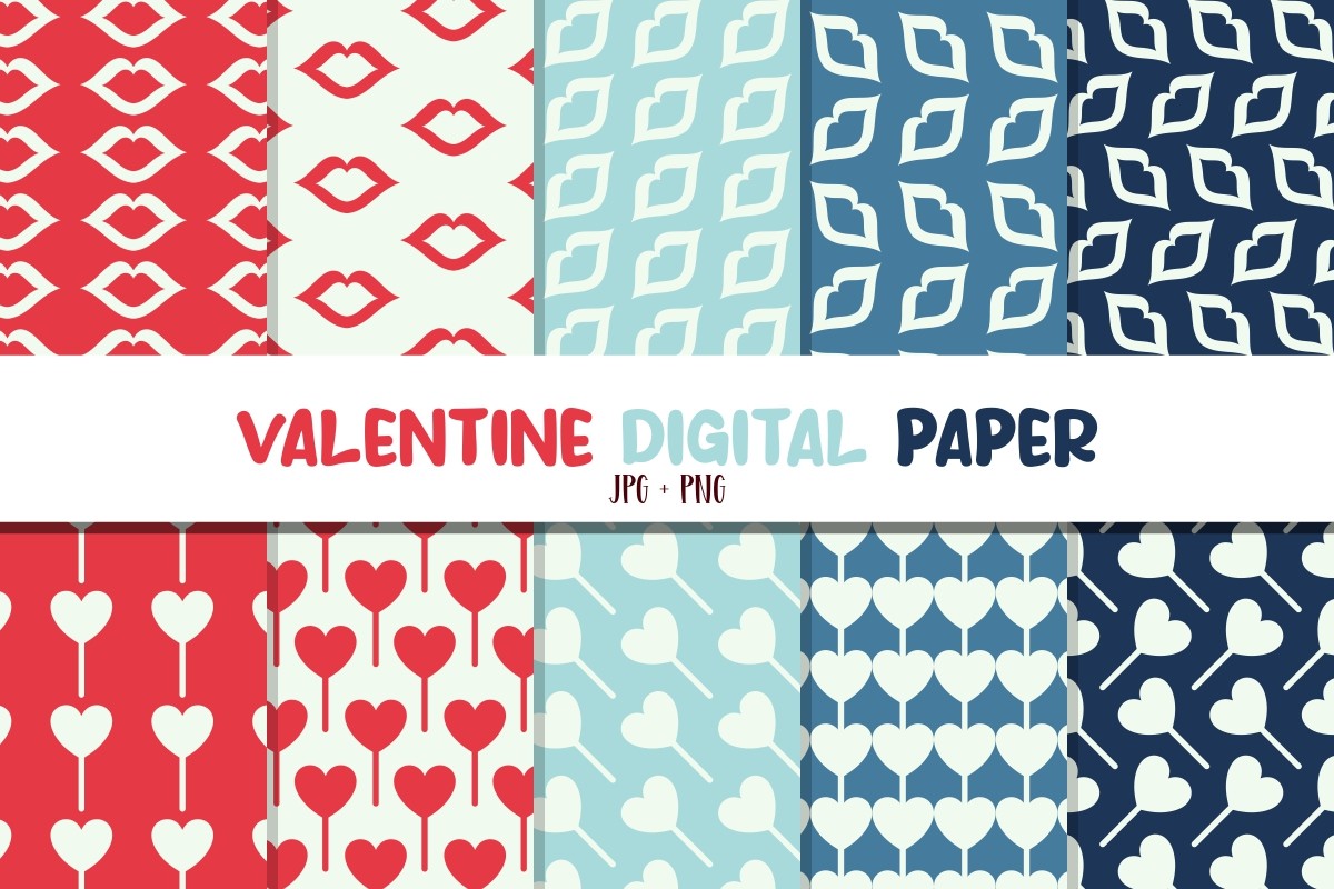 Valentine Digital Paper V2 Graphic by Pian45 · Creative Fabrica