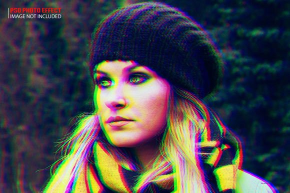 22 RGB Split Double Color Photo Effect Bundle · Creative Fabrica