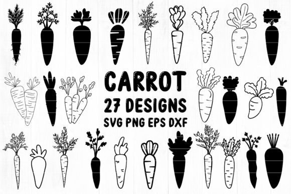 Carrot SVG Bundle | Carrot Silhouettes Graphic by SouthernDaisyDesign ...