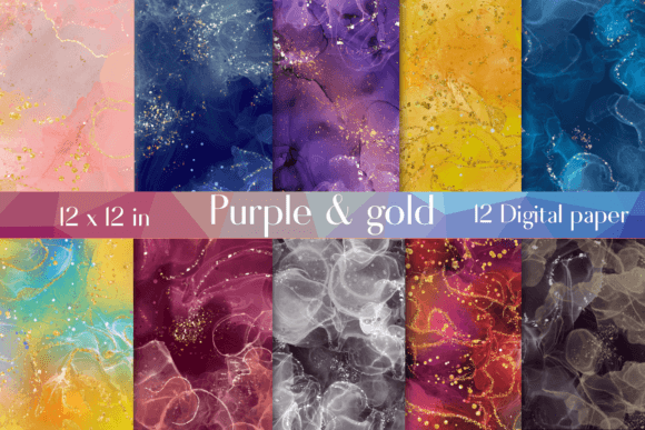 10 Colorful Marble Digital Papers Graphic by Freia ART design ...