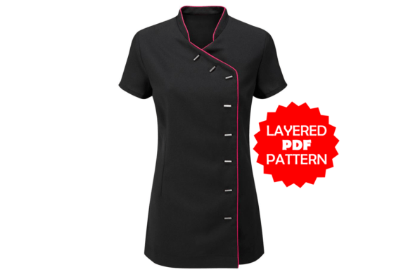 Mandarin Collar Tunic Pdf Sewing Pattern Graphic by craftbook99 ...