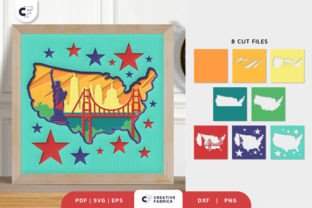 USA Map Shadow Box Paper Cut Light Box · Creative Fabrica