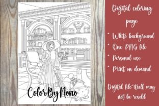 Witch in Library Coloring Page Graphic by TheChristmasLady · Creative ...