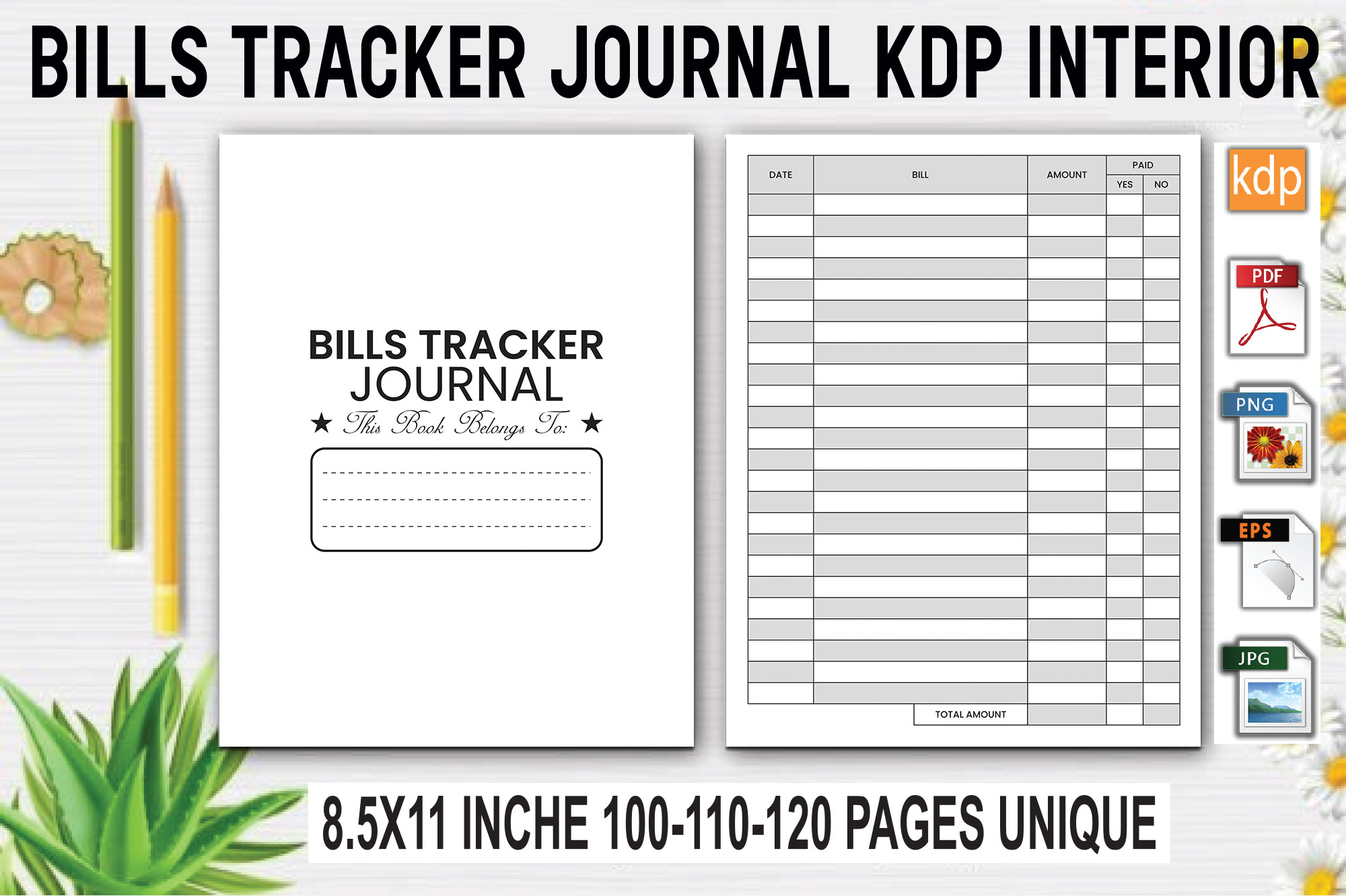 Bills Tracker Journal | KDP Interior Graphic by KDP Studio · Creative ...