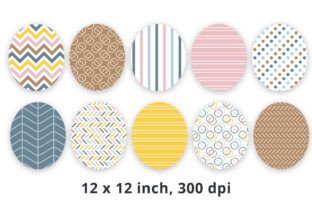 Pink, Blue and Yellow Pattern Paper Graphic by Lemon Paper Lab ...