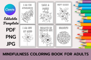 MINDFULNESS COLORING BOOK TEMPLATE Graphic by Dreamwings Creations ...