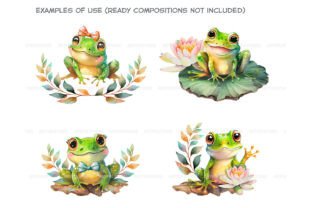 Watercolor Cute Baby Frogs Clipart Set Graphic by ArtfulStudio ...