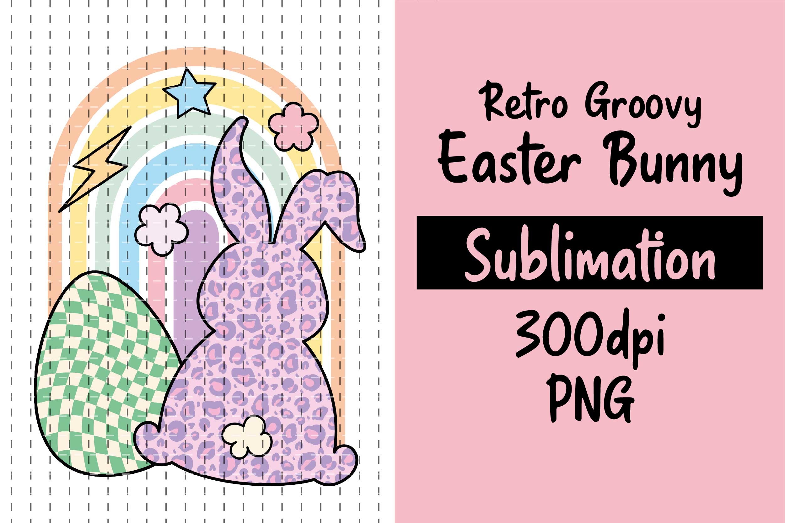 Retro Groovy Easter Bunny Graphic by TazDigiStore · Creative Fabrica