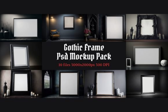Gothic Frame Psd Mockup Pack Graphic by alex.arty91 · Creative Fabrica