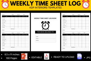 Weekly Time Sheet Log Book KDP Interior Graphic by Nice Spot · Creative ...