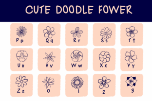 Cute Flower Doodle Font by Sirinart · Creative Fabrica