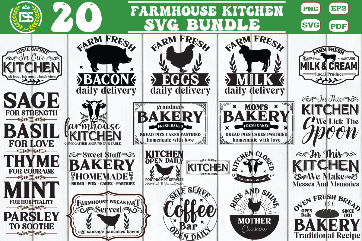 Farmhouse Kitchen SVG Bundle, Farmhouse Graphic by Design Dynamo ...