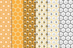 Bees Digital Paper Set - Bumble Bee Graphic by Digital Background ...