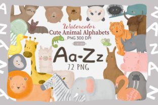 Cute Watercolor Animals Alphabet Clipart Graphic by LitaStudio ...