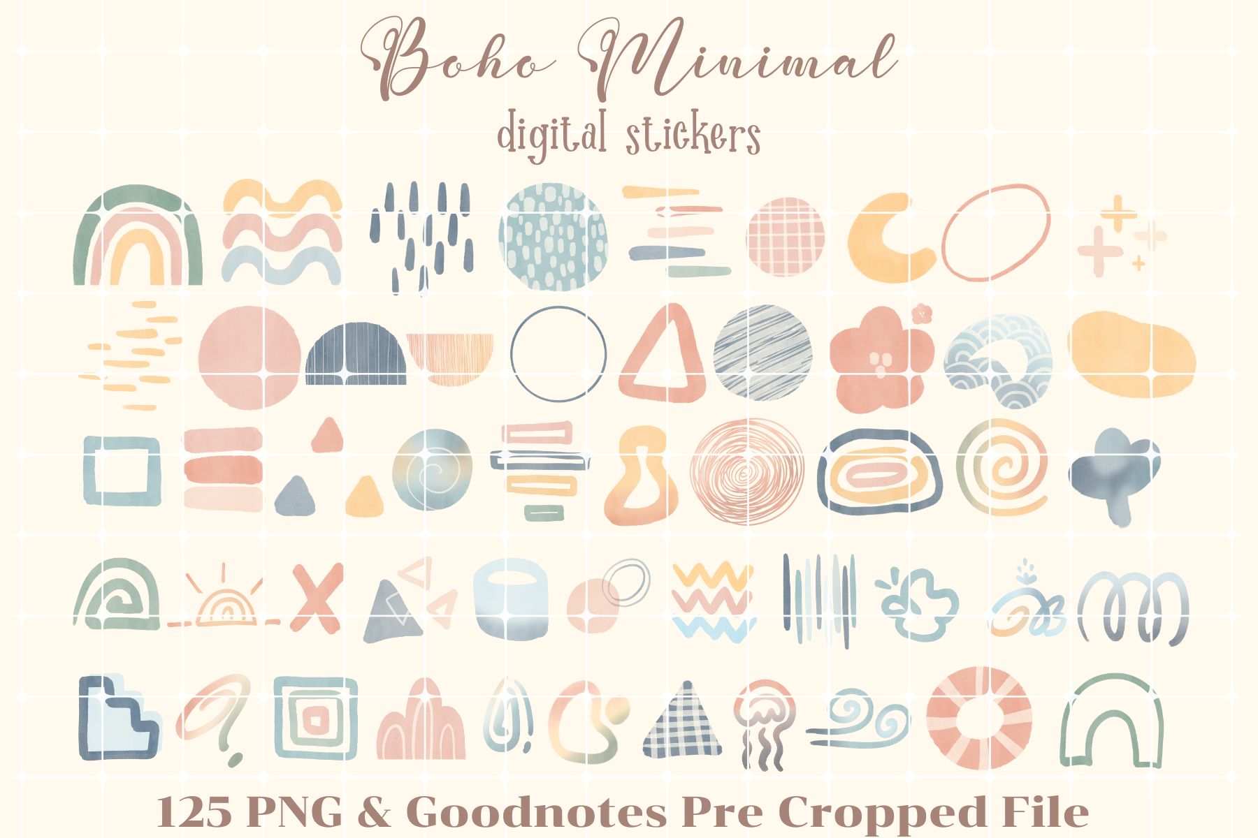 Boho Minimal Digital Goodnotes Sticker Graphic by Adalin Digital ...