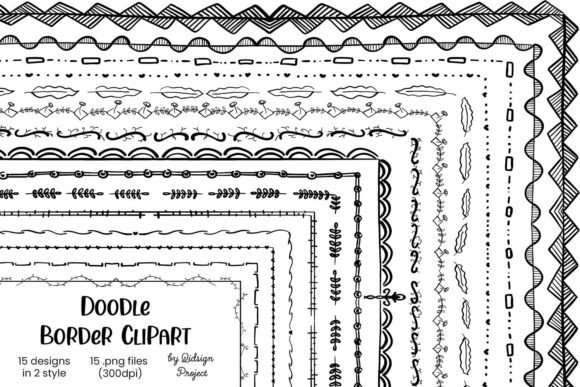 32 Doodle Border Frame Designs & Graphics