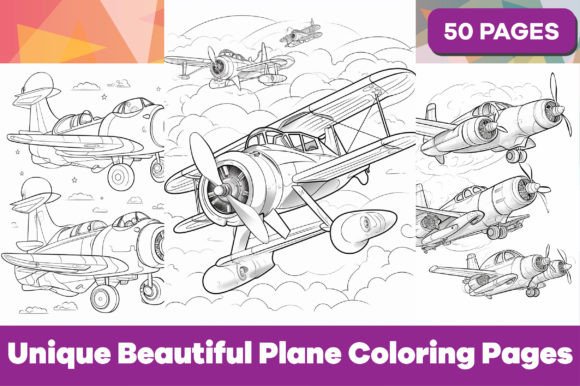 Unique Beautiful Plane Coloring Pages Graphic by Kohinoor Design ...