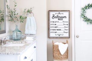Bathroom Rules Farmhouse Sign SVG Graphic by Pickled Thistle Creative ...