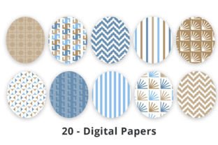 Blue and Brown Digital Background Paper Graphic by Lemon Paper Lab ...