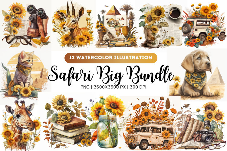 Safari Big Bundle | Travel Cliparts Graphic by Markicha Art · Creative ...