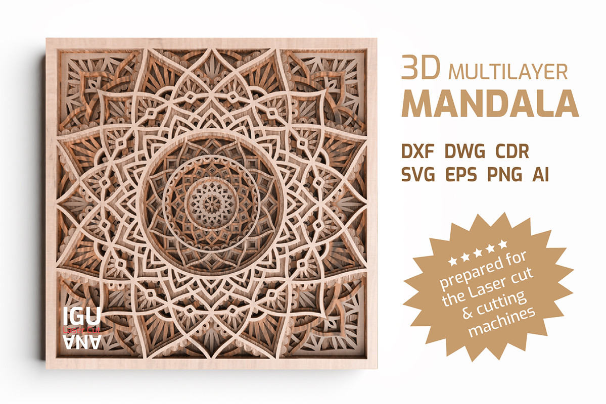 3D Layered MANDALA Laser Cut File SVG · Creative Fabrica