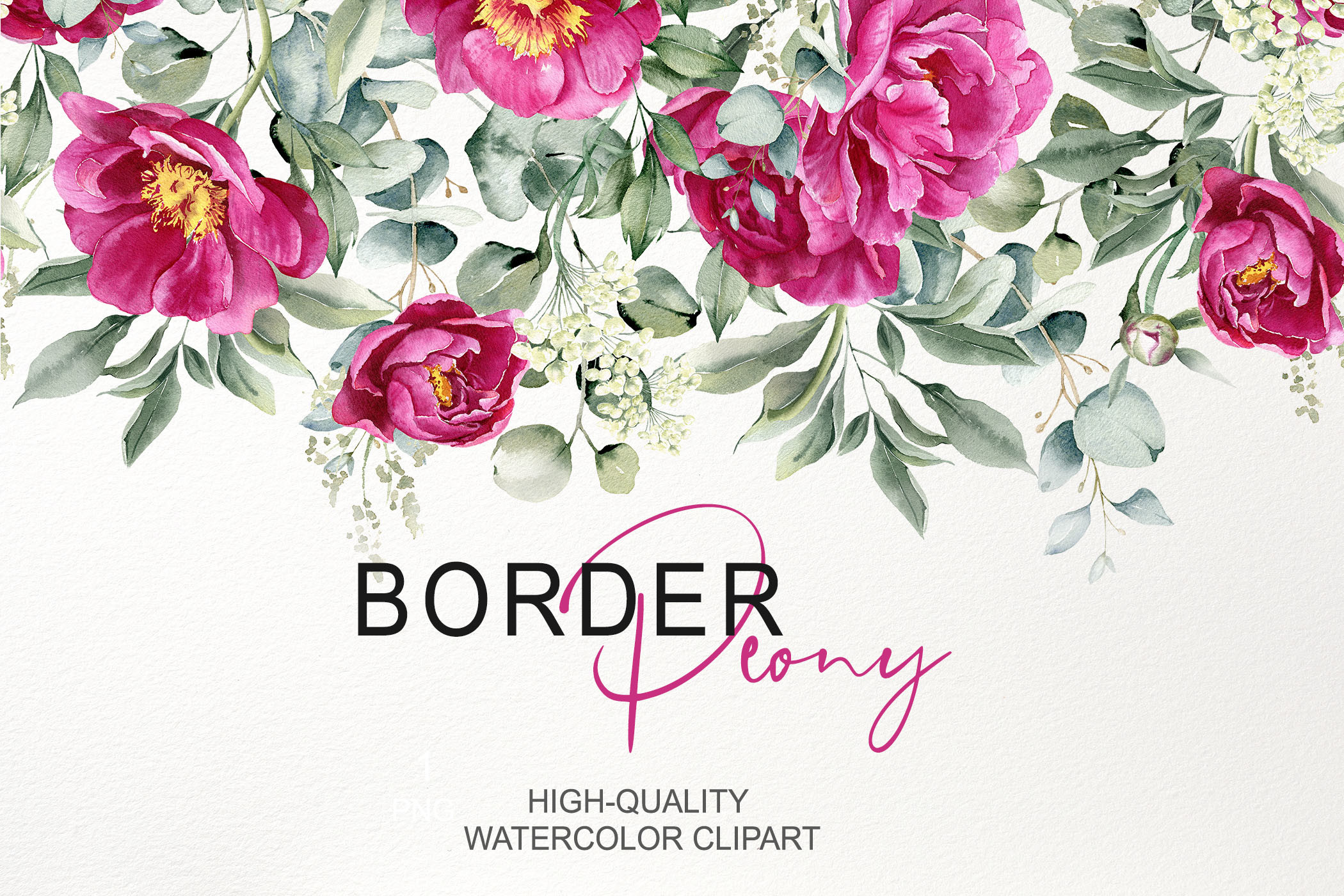 Floral Border PNG. Pink Flowers Clipart Graphic by WatercolorGardens ...
