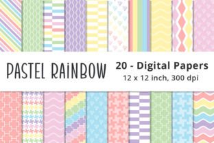 Pastel Rainbow Digital Paper Backgrounds Graphic by Lemon Paper Lab ...