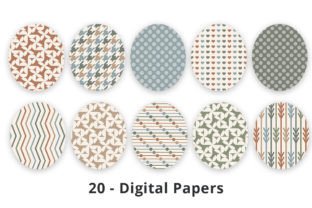 Earth Tones Digital Paper Patterns Graphic by Lemon Paper Lab ...
