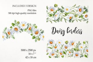 Daisy Flower Border Clipart Graphic by WatercolorGardens · Creative Fabrica