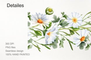 Daisy Flower Border Clipart Graphic by WatercolorGardens · Creative Fabrica