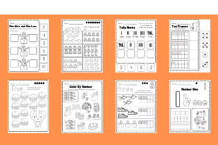 Preschool 180 Page Math Workbook Graphic by Caffeinated Ever After ...