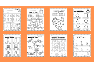Preschool 180 Page Math Workbook Graphic by Caffeinated Ever After ...
