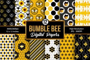 Bumble Bee Digital Papers Graphic by Creative Store · Creative Fabrica