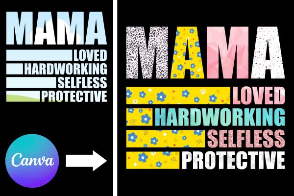 Mama Loved Design Canva Frame Graphic by Digidz · Creative Fabrica