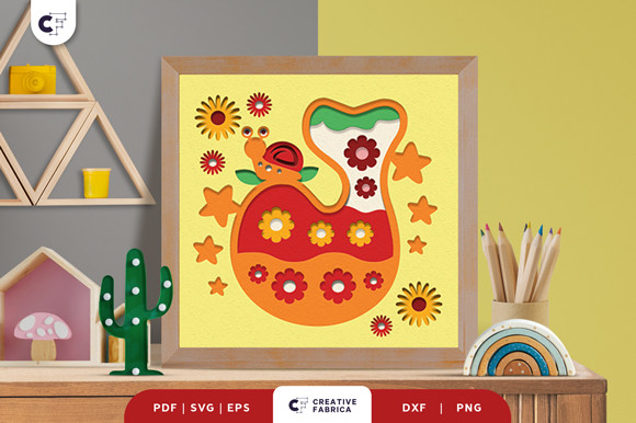 Floral Alphabet Letter J 3D Shadow Box · Creative Fabrica