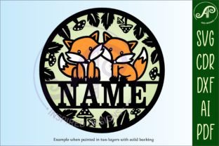 Foxes Name Sign SVG Cut File · Creative Fabrica
