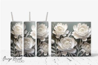 3D Tumbler Wrap Bundle 3D Flower Designs Graphic by Orange Brush Studio ...