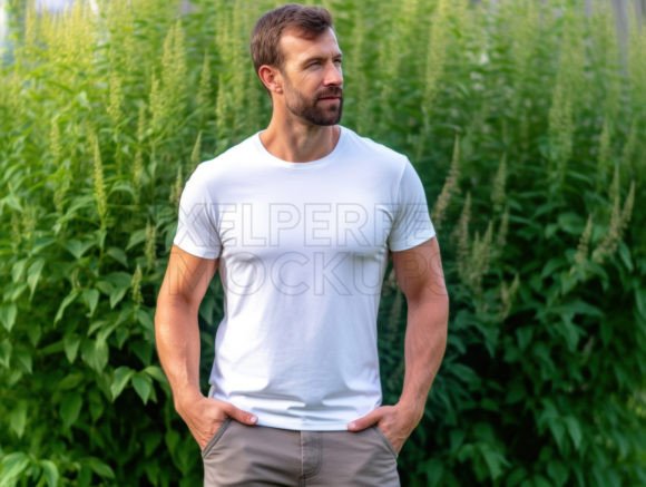 Gildan 64000 Male Model T-Shirt Mockup Graphic by The Mockup Broject ...